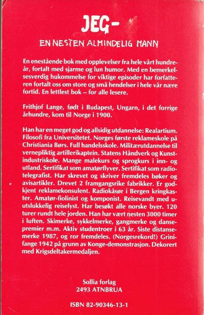 Jeg - en nesten almindelig mann (bruktbok) | Primstaven nettbokhandel